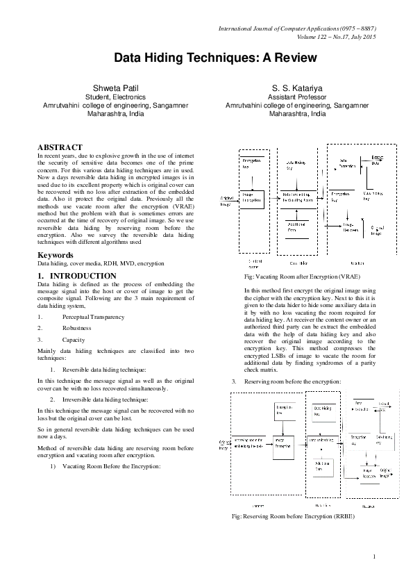 (PDF) Data Hiding Techniques: A Review