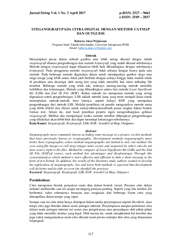 (PDF) Steganografi Pada Citra Digital Dengan Metode Cat Map Dan Outguess