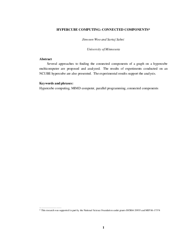 Pdf Hypercube Computing Connected Components 2596