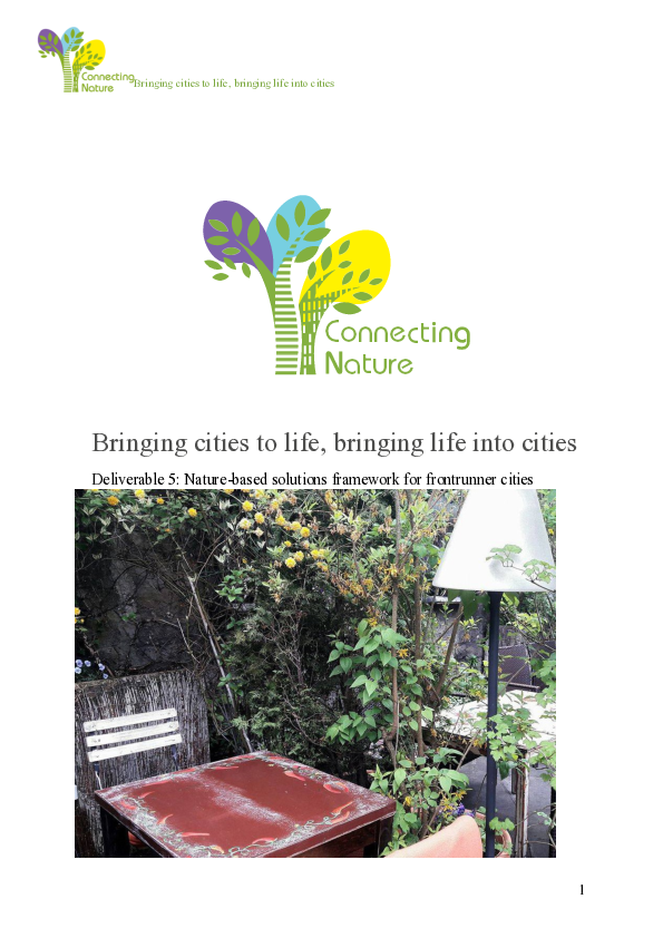 (PDF) Connecting Nature Deliverable 5: Nature-based Solutions Framework ...