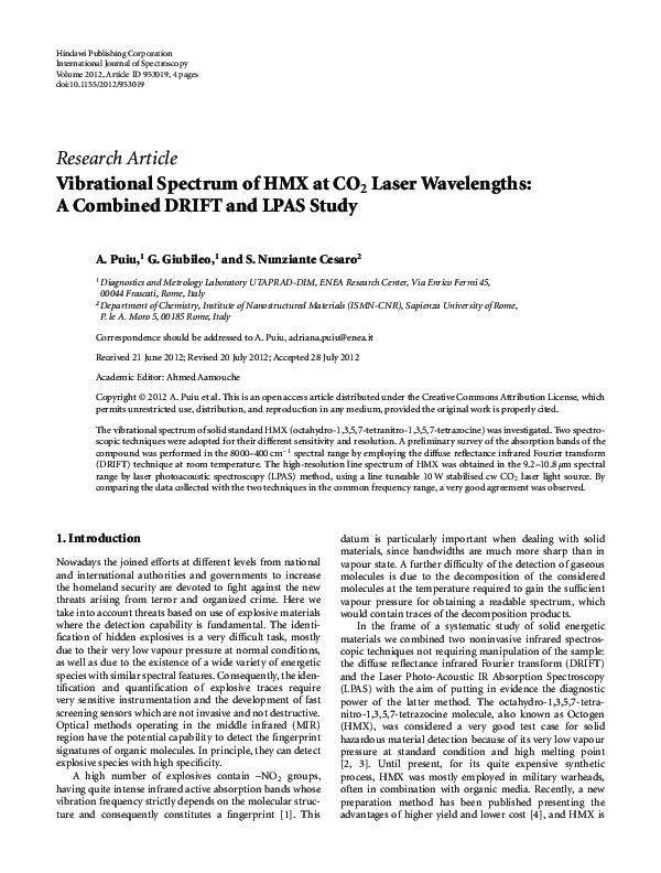 (PDF) Vibrational Spectrum of HMX at CO2 Laser Wavelengths: A Combined ...