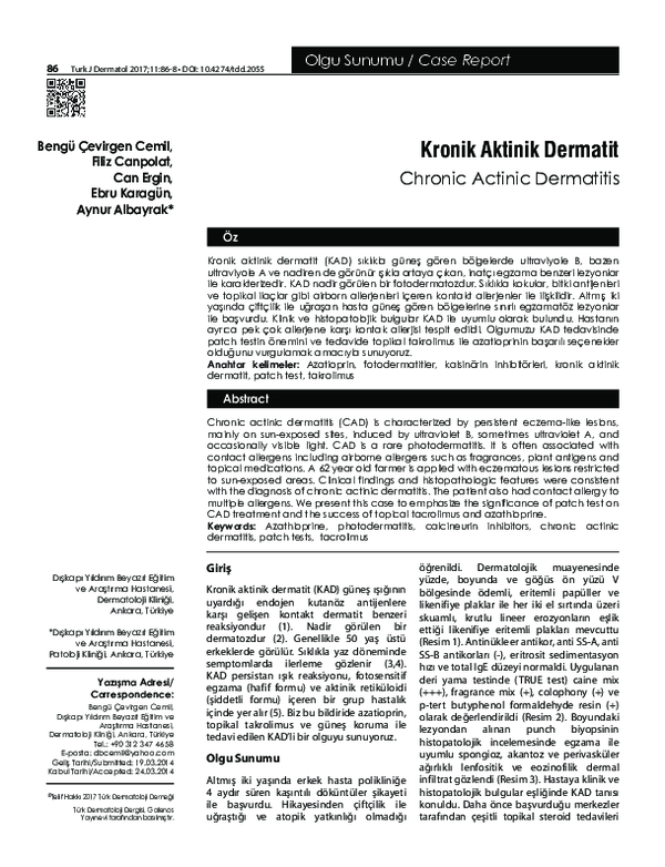 (PDF) Chronic Actinic Dermatitis