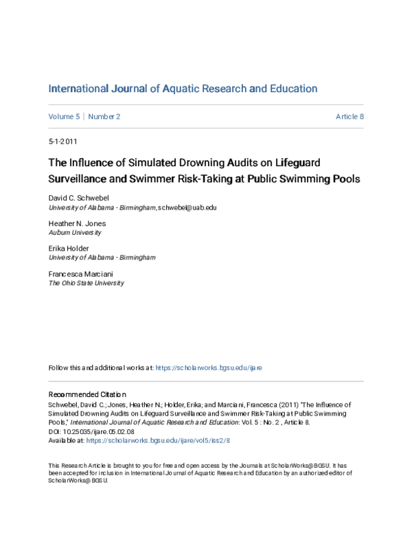 (PDF) The Influence of Simulated Drowning Audits on Lifeguard ...