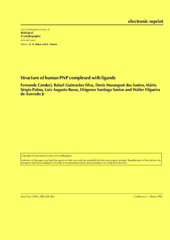 (PDF) Structure of human PNP complexed with ligands