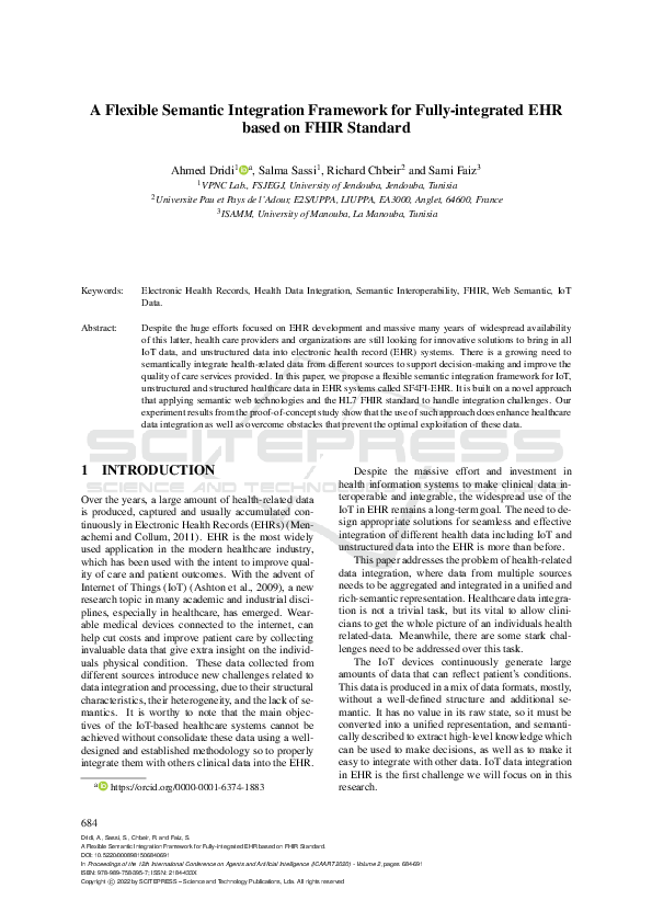 (PDF) A Flexible Semantic Integration Framework for Fully-integrated EHR based on FHIR Standard