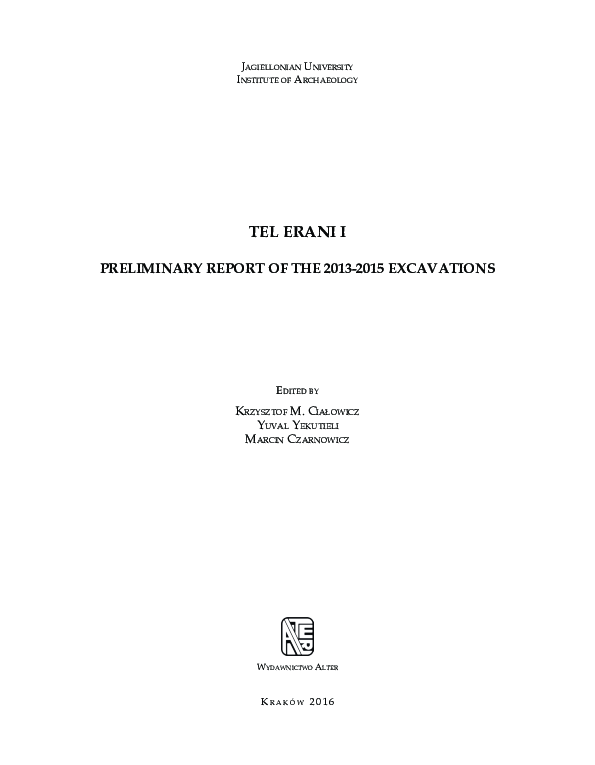 (PDF) History of Research at Tel Erani