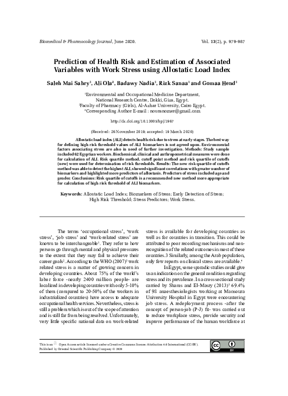 (PDF) Prediction of Health Risk and Estimation of Associated Variables ...