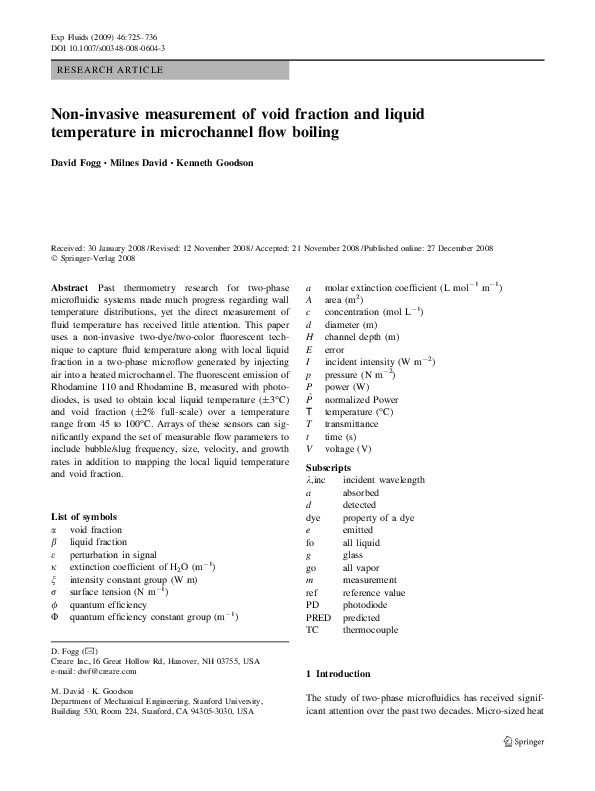 (PDF) Non-invasive measurement of void fraction and liquid temperature ...