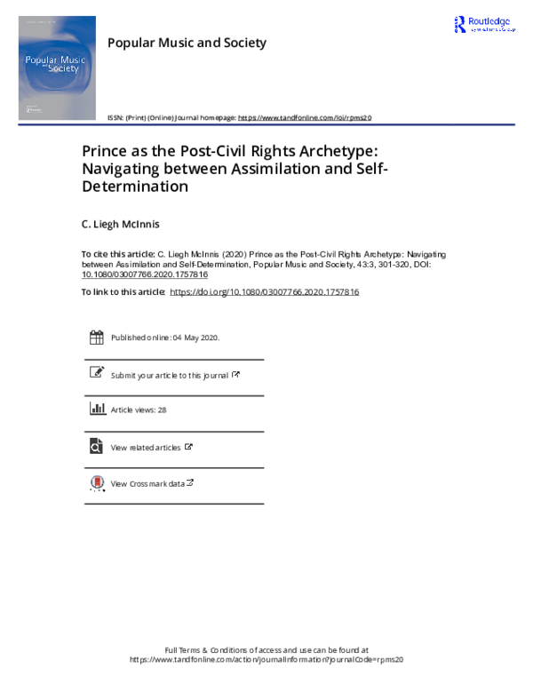 (PDF) Prince as the Post-Civil Rights Archetype: Navigating between ...