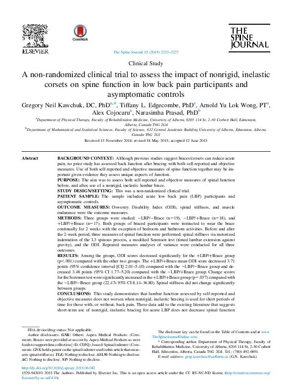 (PDF) A non-randomized clinical trial to assess the impact of nonrigid ...