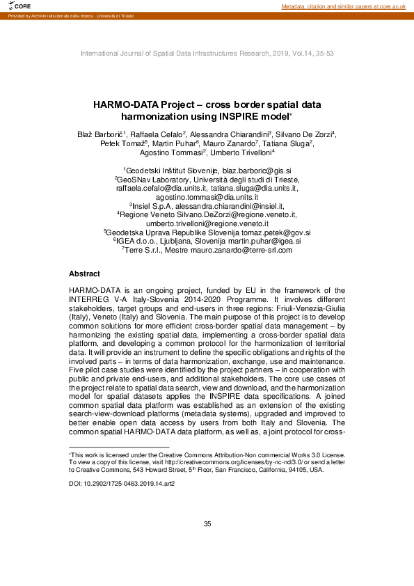 (PDF) HARMO-DATA Project \u2013 cross border spatial data harmonization ...