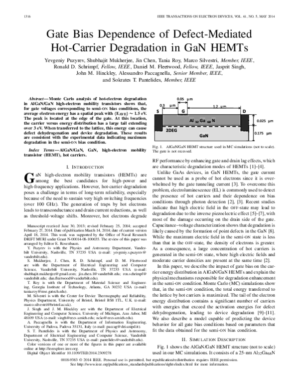 (PDF) Gate Bias Dependence of Defect-Mediated Hot-Carrier Degradation ...