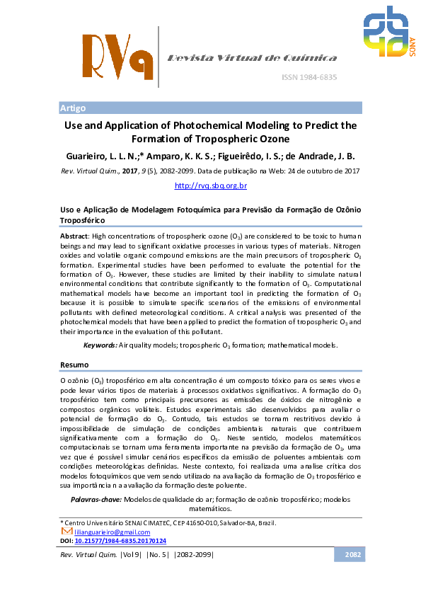 Pdf Use And Application Of Photochemical Modeling To Predict The