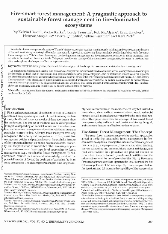 (PDF) Fire-smart forest management: A pragmatic approach to sustainable ...