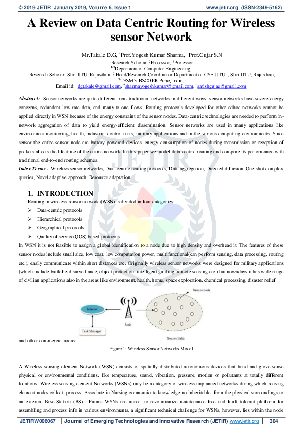 Pdf A Review On Data Centric Routing For Wireless Sensor Network
