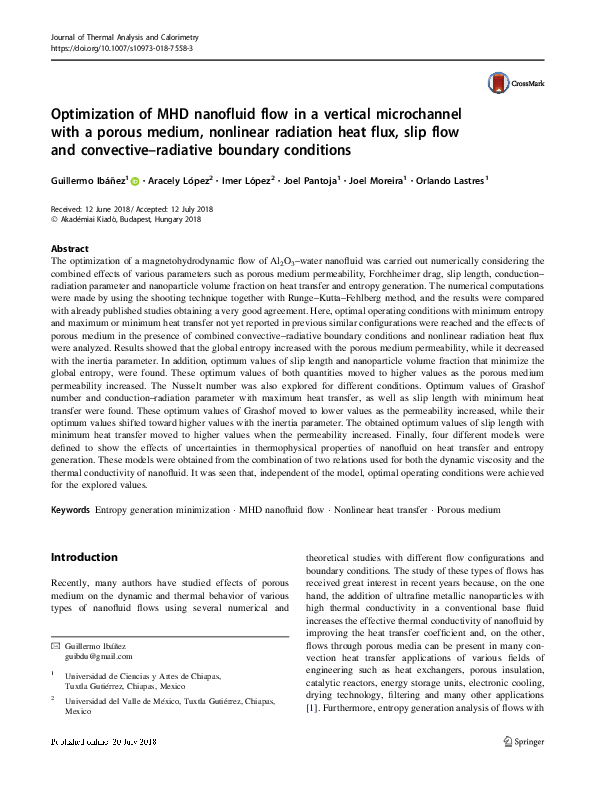 (PDF) Optimization of MHD nanofluid flow in a vertical microchannel with a porous medium ...