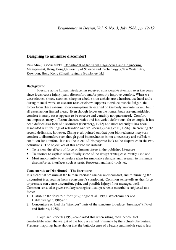 (PDF) Ergonomics in Design, Vol. 6, No. 3, July 1988, pp. 12-19 ...