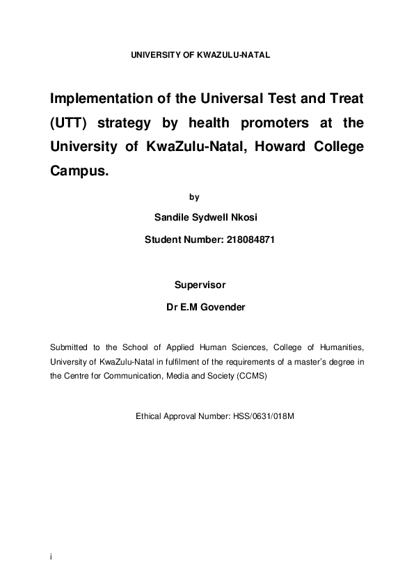 (PDF) Implementation of the Universal Test and Treat (UTT) strategy by ...