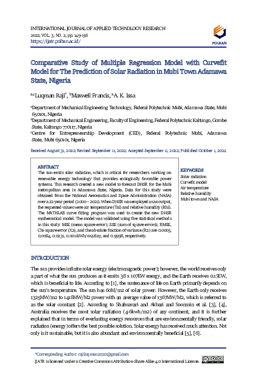 (PDF) Comparative Study of Multiple Regression Model with Curvefit ... (PDF) Comparative Study of Multiple Regression Model with Curvefit ...