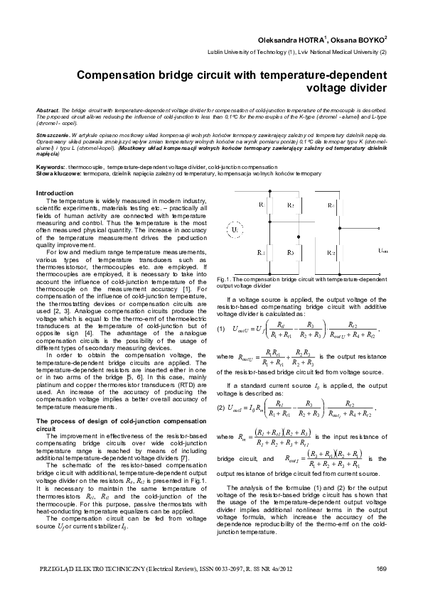 (PDF) Compensation bridge circuit with temperature-dependent voltage ...