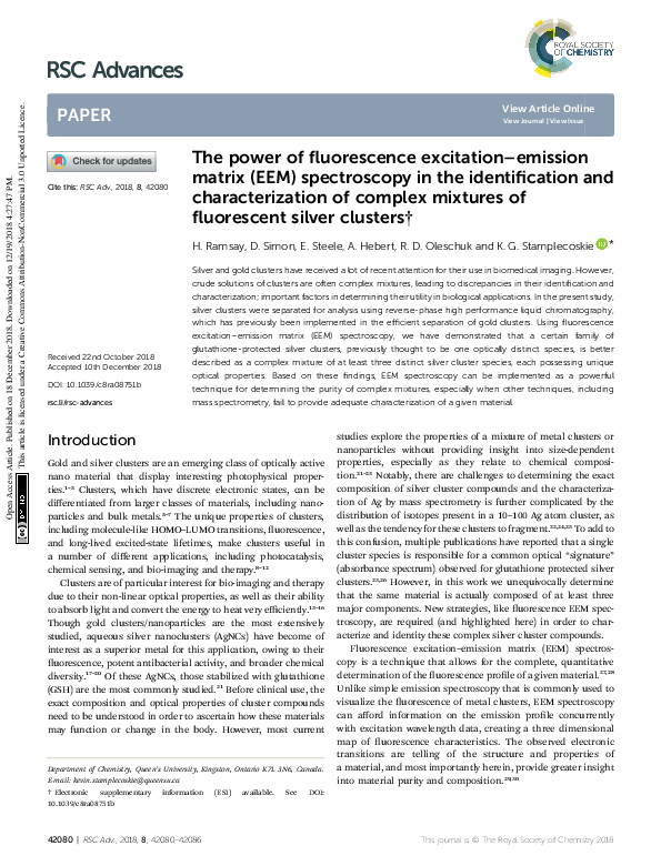 (PDF) The power of fluorescence excitation–emission matrix (EEM ...