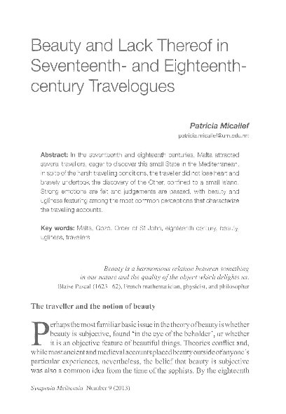 (PDF) Beauty and lack thereof in seventeenth- and eighteenth-century ...