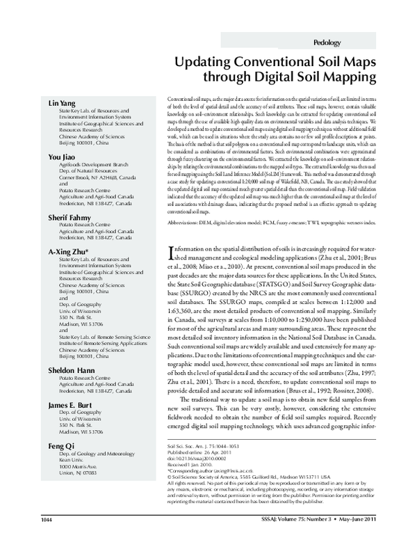 (PDF) Updating Conventional Soil Maps through Digital Soil Mapping