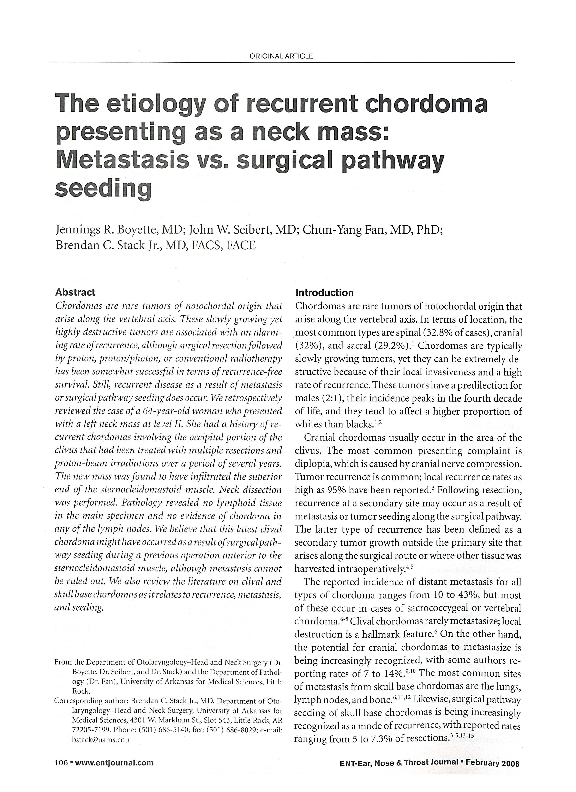(PDF) The Etiology of Recurrent Chordoma Presenting as a Neck Mass ...