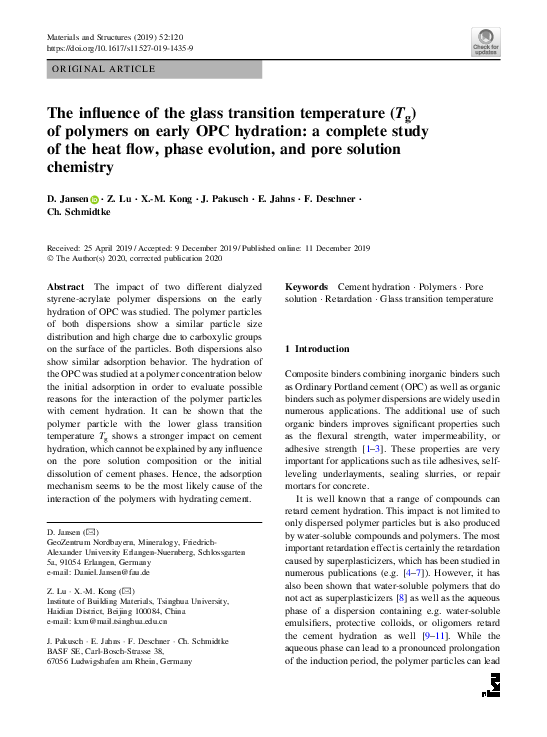 (PDF) The influence of the glass transition temperature (Tg) of ...