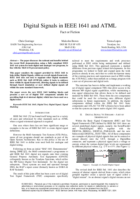 (PDF) IEEE 1641: Defining Digital Signals Effectively