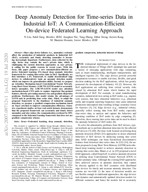 (PDF) Deep Anomaly Detection for Time-Series Data in Industrial IoT: A Communication-Efficient ...