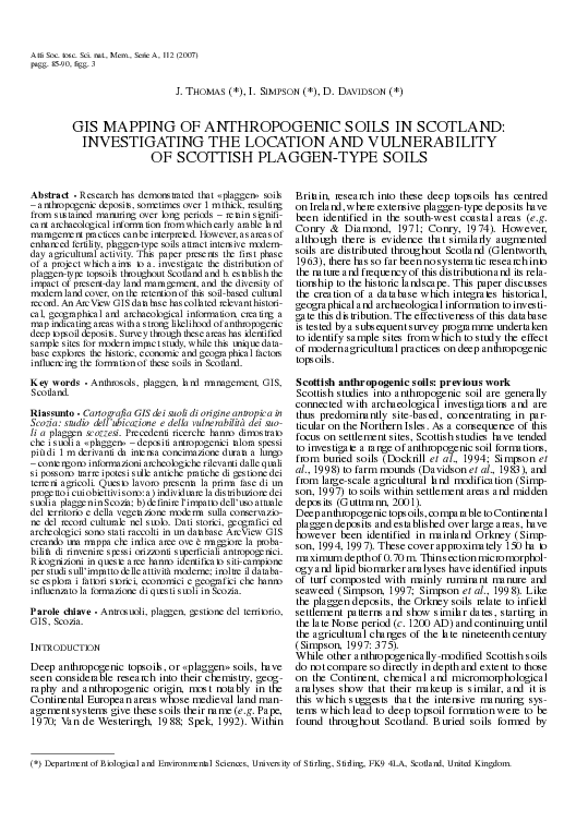 (PDF) GIS mapping of anthropogenic soils in Scotland: investigating the ...