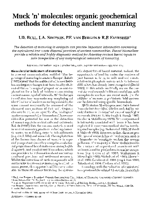 (PDF) Muck ‘n’ molecules: organic geochemical methods for detecting ...