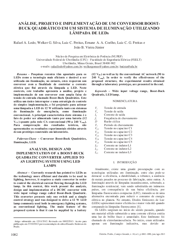 (PDF) Analysis, Design And Implementation Of A Boost-buck Quadratic ...