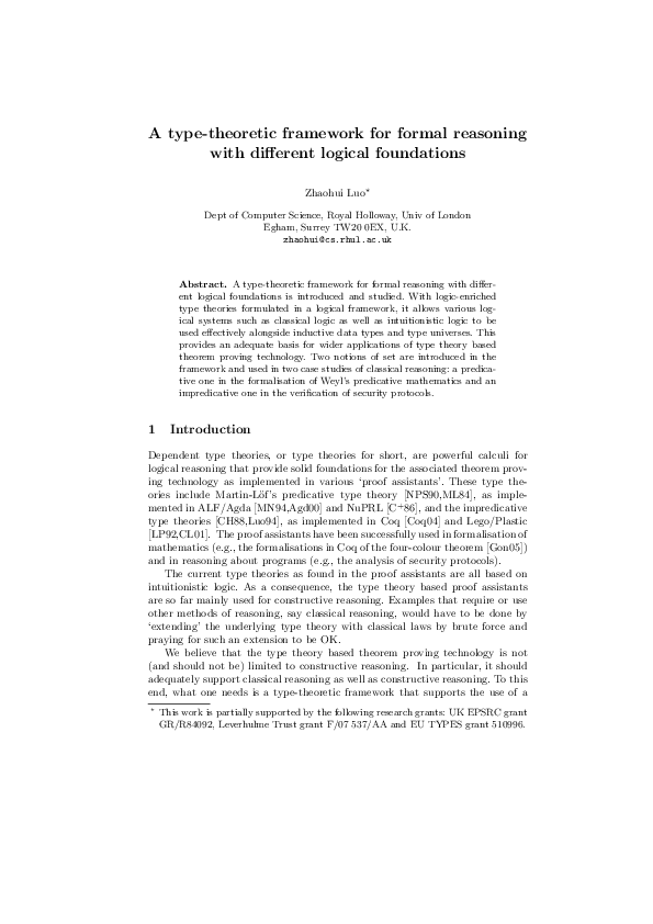 (PDF) A Type-Theoretic Framework for Formal Reasoning with Different Logical Foundations