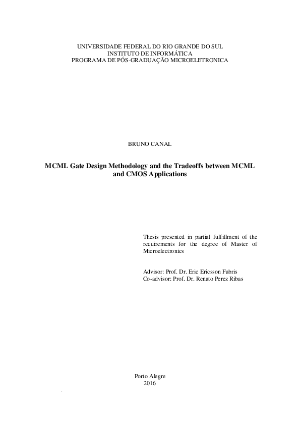Pdf Mcml Gate Design Methodology Ante The Tradeoffs Between Mcml And