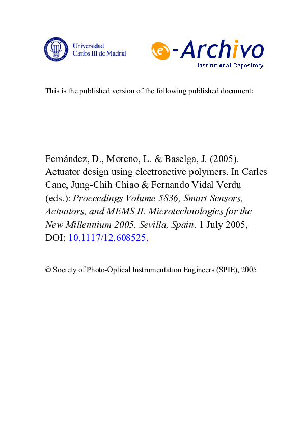 (PDF) Actuator design using electroactive polymers