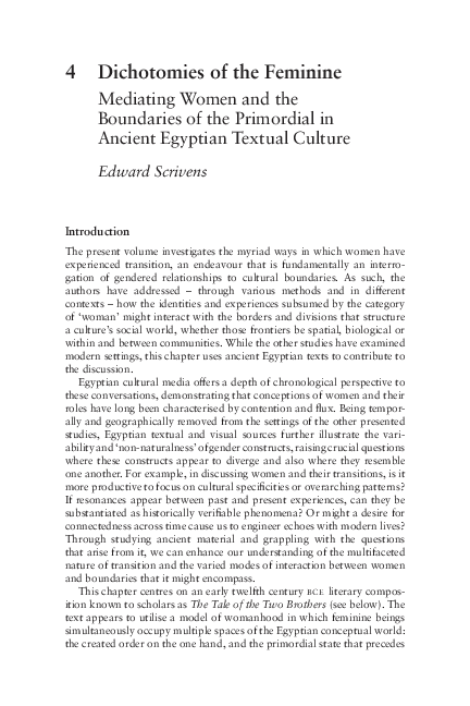 (PDF) Dichotomies of the Feminine: Mediating Women and the Boundaries ...
