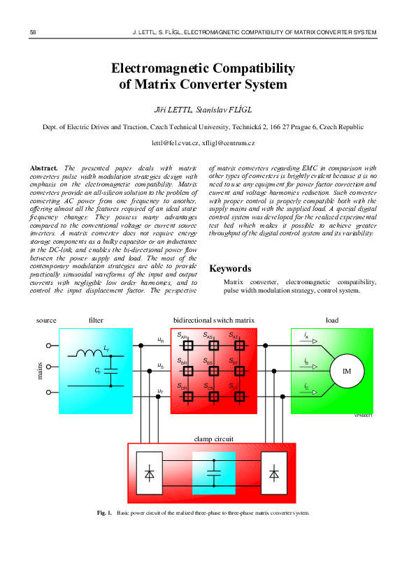 (PDF) Electromagnetic Compatibility of Matrix Converter System