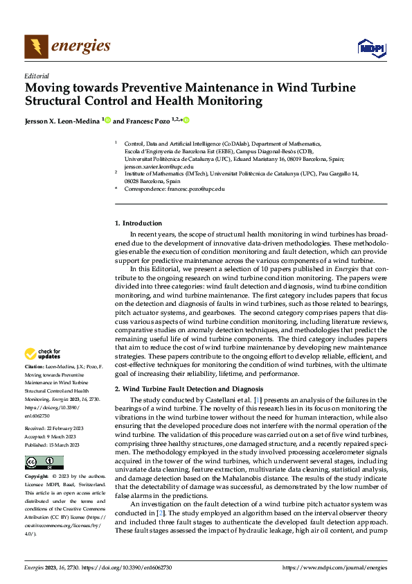 (PDF) Moving towards Preventive Maintenance in Wind Turbine Structural ...