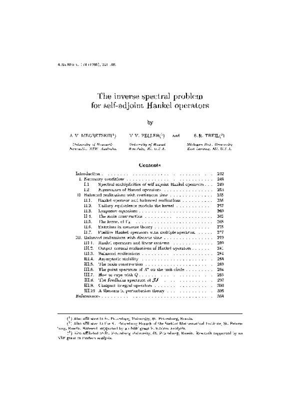 (PDF) The inverse spectral problem for self-adjoint Hankel operators