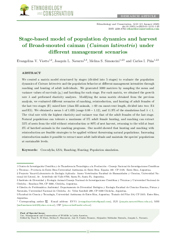 (PDF) Stage-based model of population dynamics and harvest of Broad ...