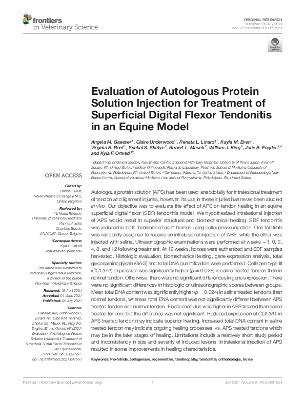 (PDF) Evaluation of Autologous Protein Solution Injection for Treatment ...