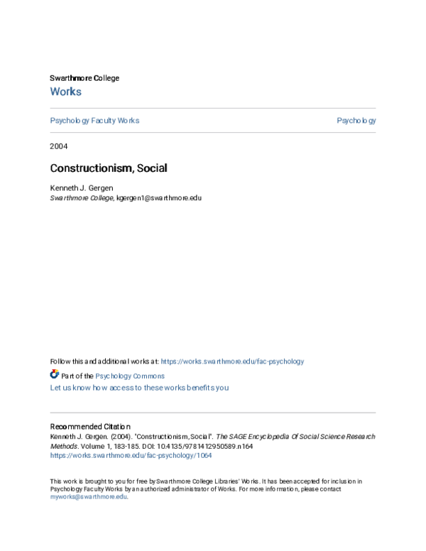 (PDF) Constructionism, Social