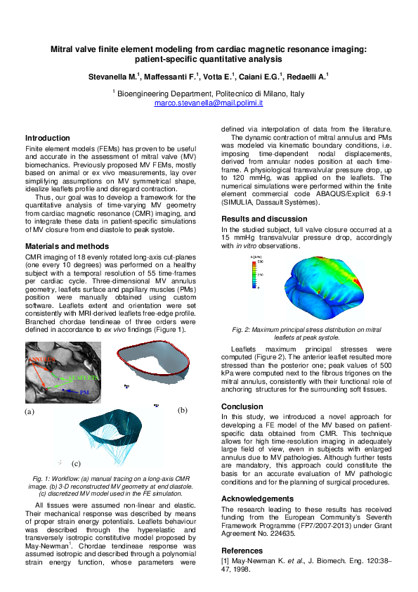 (PDF) Mitral valve finite element modeling from cardiac magnetic resonance imaging: patient ...