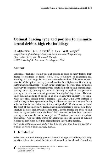 (PDF) Optimal bracing type and position to minimize lateral drift in ...