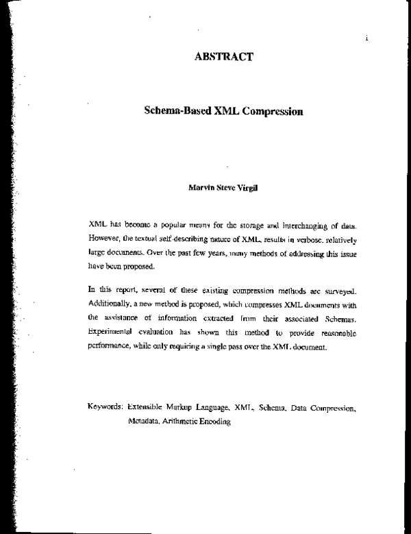 (PDF) Schema Based XML Compression (PDF) Schema Based XML Compression