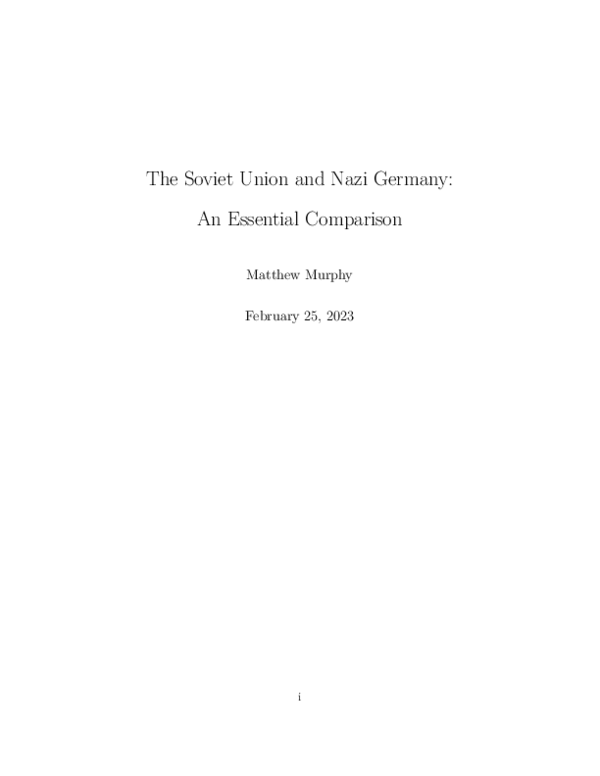 (PDF) The Soviet Union and Nazi Germany: An Essential Comparison