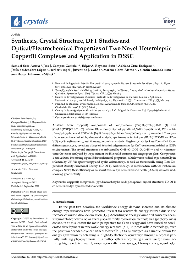 (PDF) Synthesis, Crystal Structure, DFT Studies and Optical ...