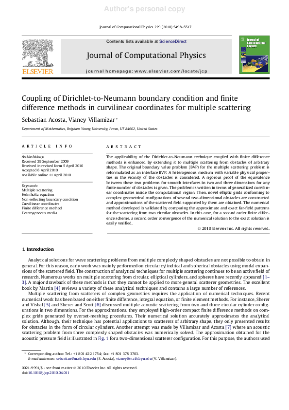 Pdf Coupling Of Dirichlet To Neumann Boundary Condition And Finite Difference Methods In